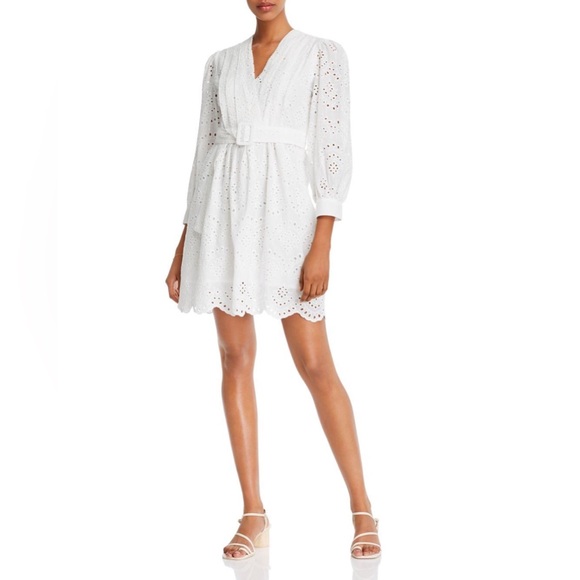 o.p.t. | Dresses | Opt Opt One Pretty Thing White Belted Delia Eyelet ...